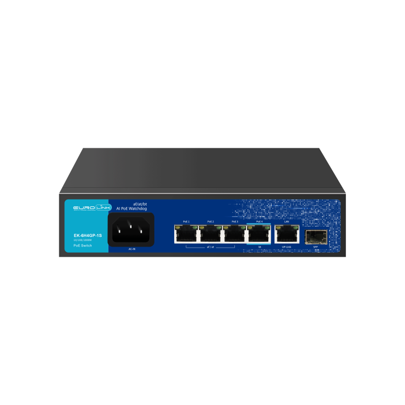 Eurolink Switch EK-6H4GP-1S 10/100/1000MBPS AI Poe Switch Watchdog