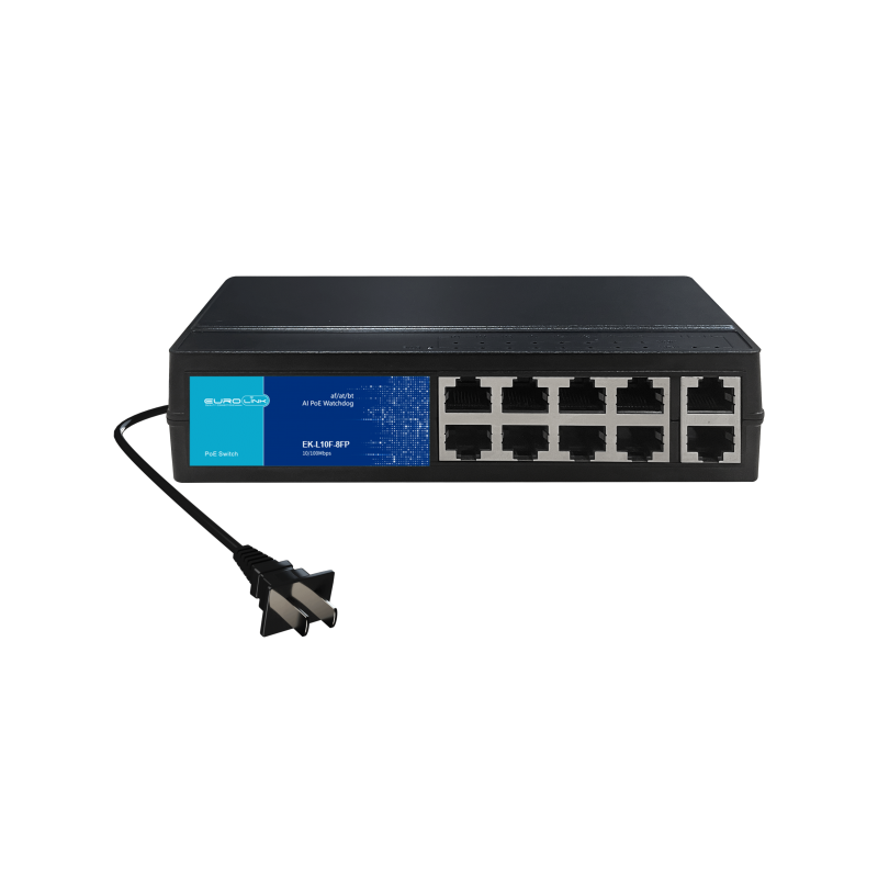 Eurolink Switch EK-L10F-8FP 10/100MBPS AI PoE Switch Watchdog